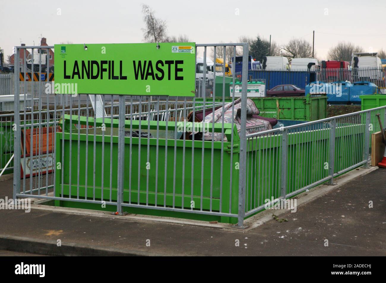 Landfill skip at the Tipsmart recycling centre at Calverton Stock Photo ...