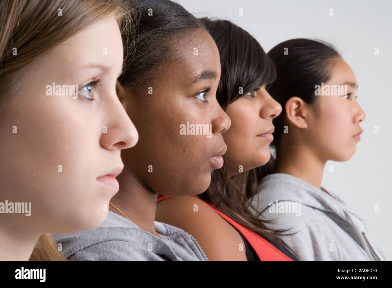 Teenage Girls in a row Stock Photo - Alamy