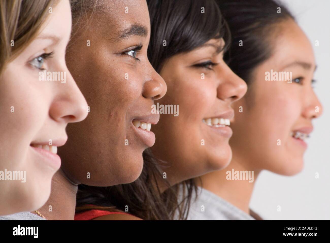 Teenage Girls in a row Stock Photo - Alamy