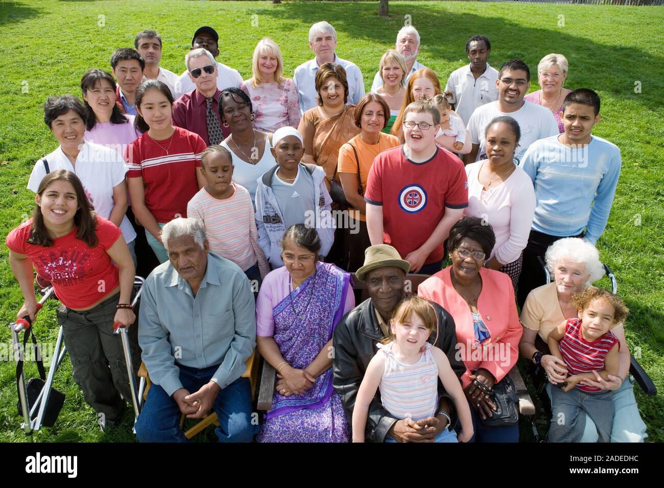Multiracial group of people including various family members Stock ...