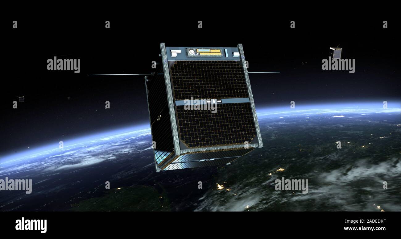 Illustration of OneWeb satellites. It is planned that 600 OneWeb ...