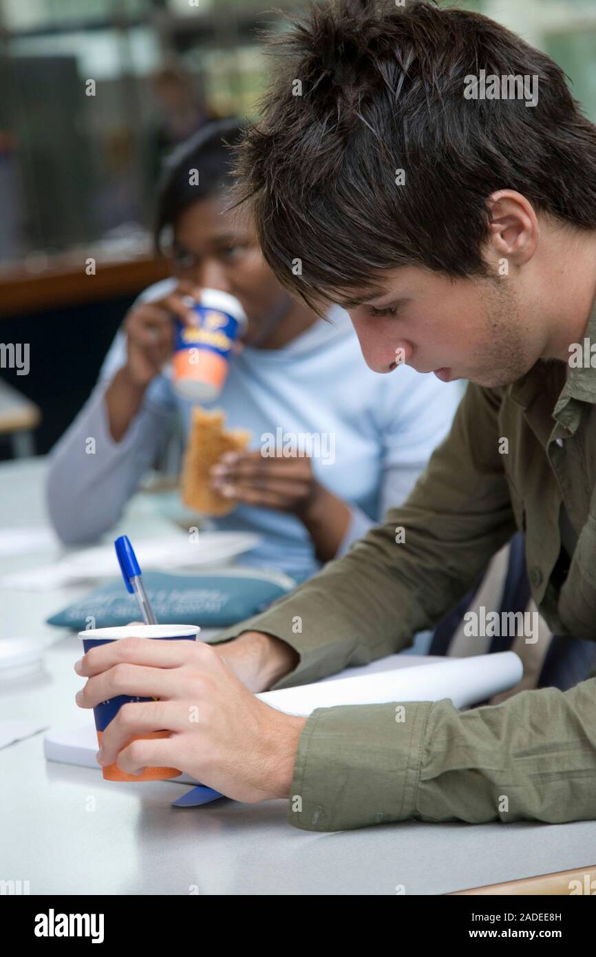 University students drinking coffee in the Student's Union whilst ...