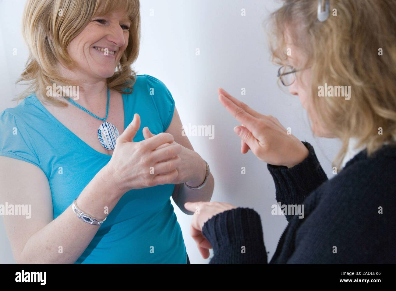 Welfare rights officer and client signing at The Nottinghamshire Deaf ...