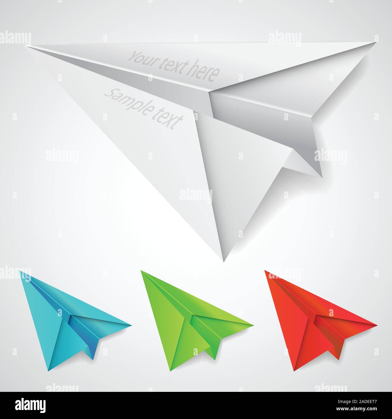 Illustration of Paper Airplanes in Various Colors for Web and Design ...