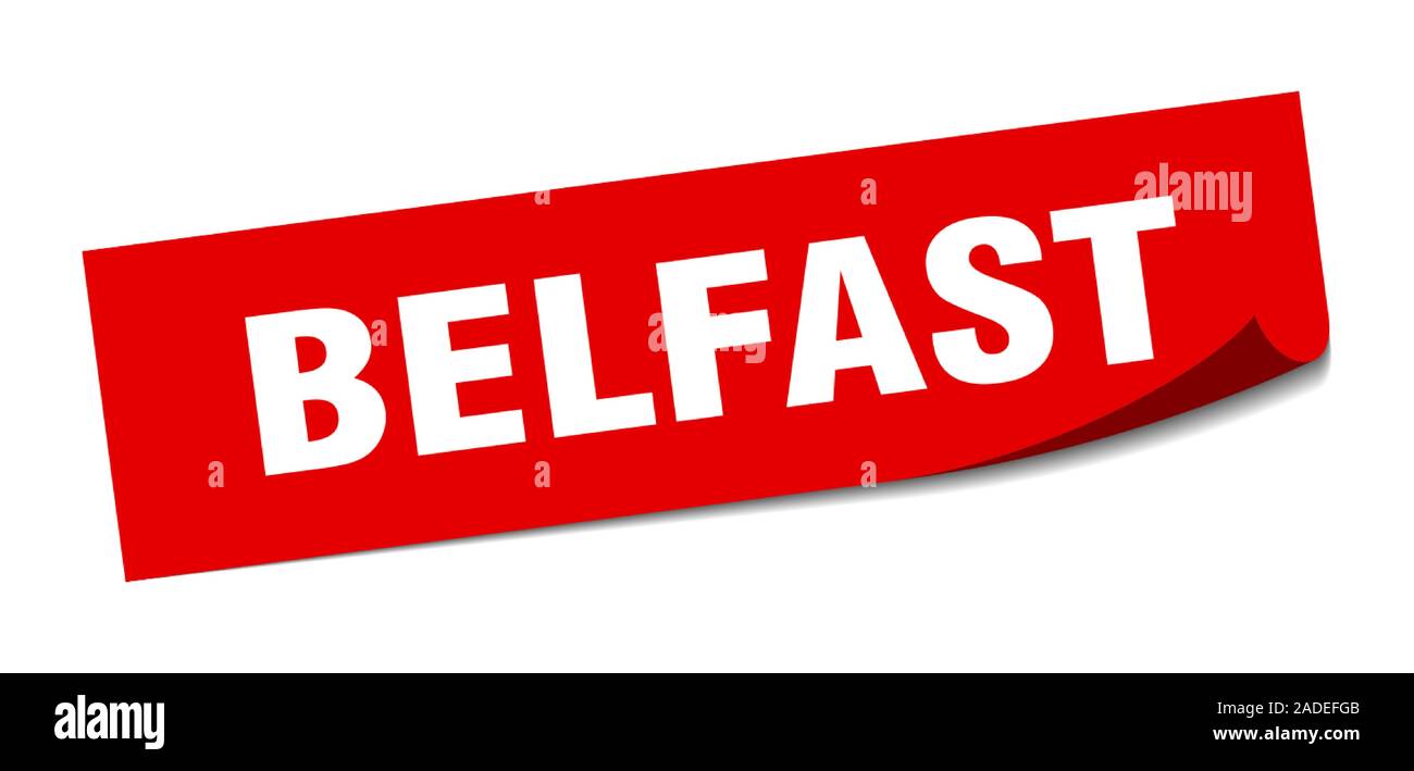 Belfast sticker. Belfast red square peeler sign Stock Vector Image ...