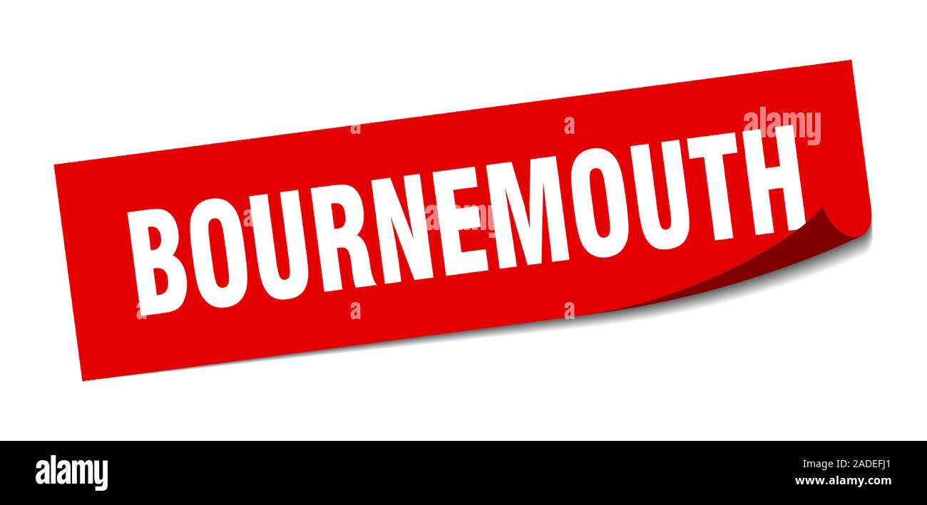 Bournemouth sticker. Bournemouth red square peeler sign Stock Vector ...