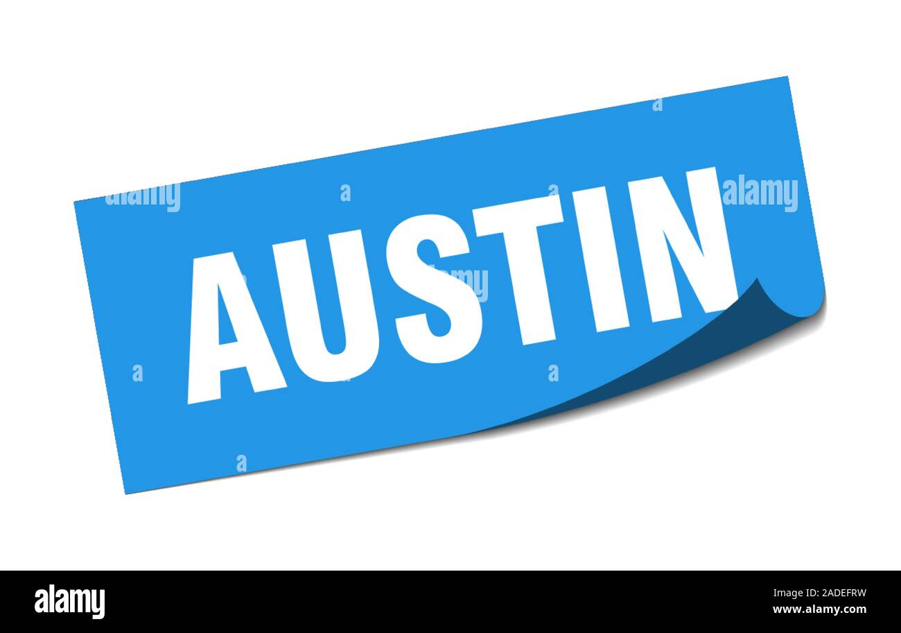 Austin sticker. Austin blue square peeler sign Stock Vector Image & Art ...