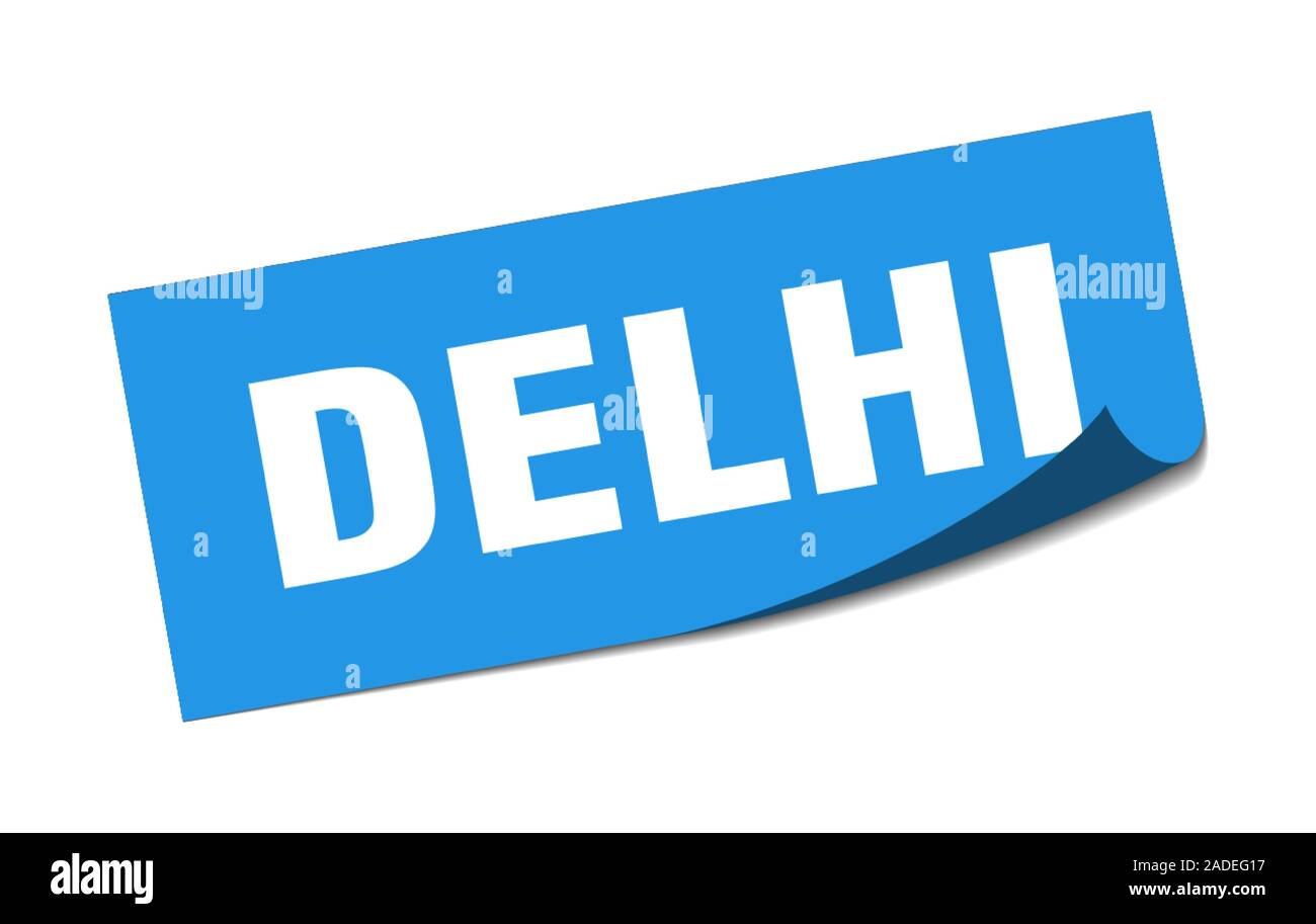 Delhi sticker. Delhi blue square peeler sign Stock Vector Image & Art ...