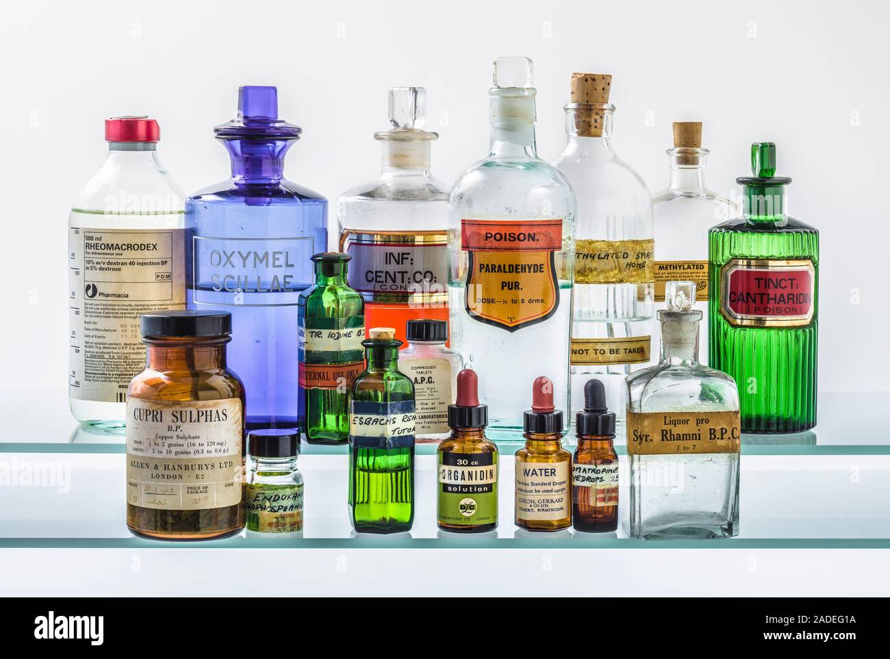 Vintage pharmacy bottles Stock Photo - Alamy