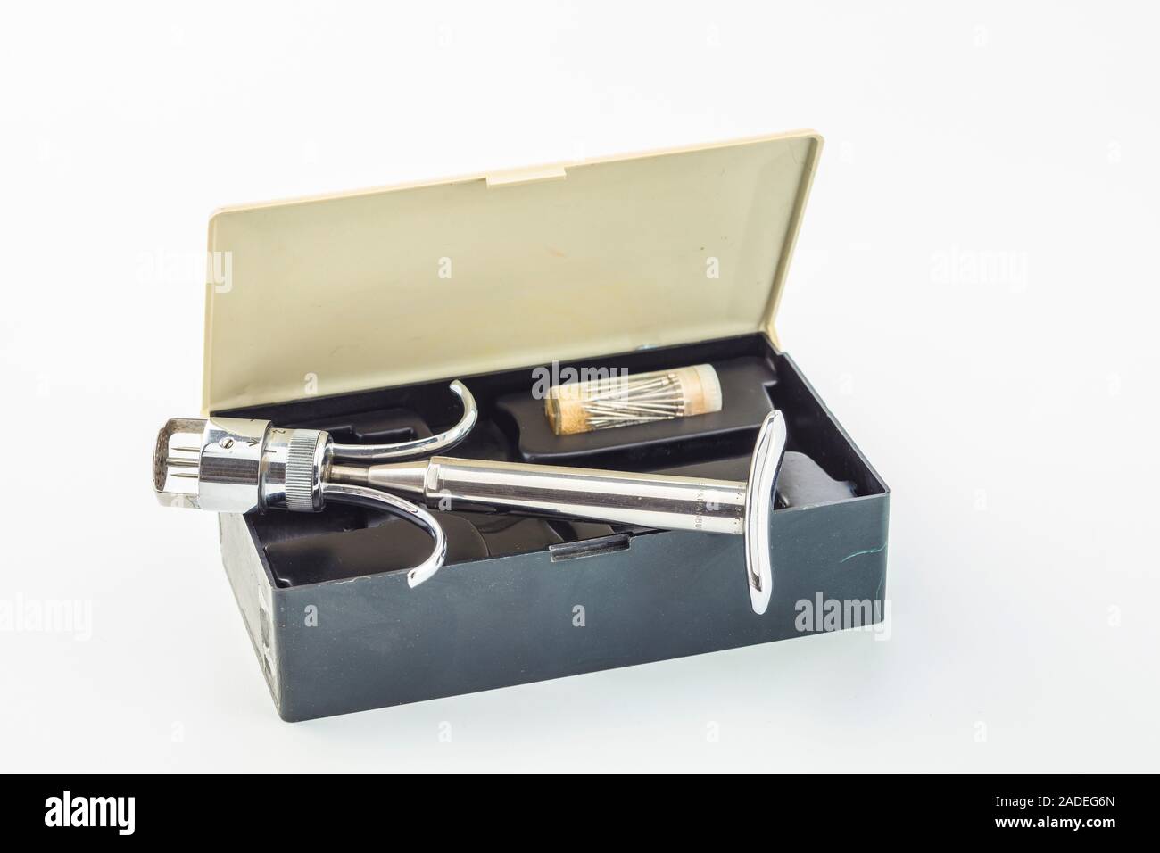 Heaf gun syringe, 20th century. This was used to perform a Heaf, or ...