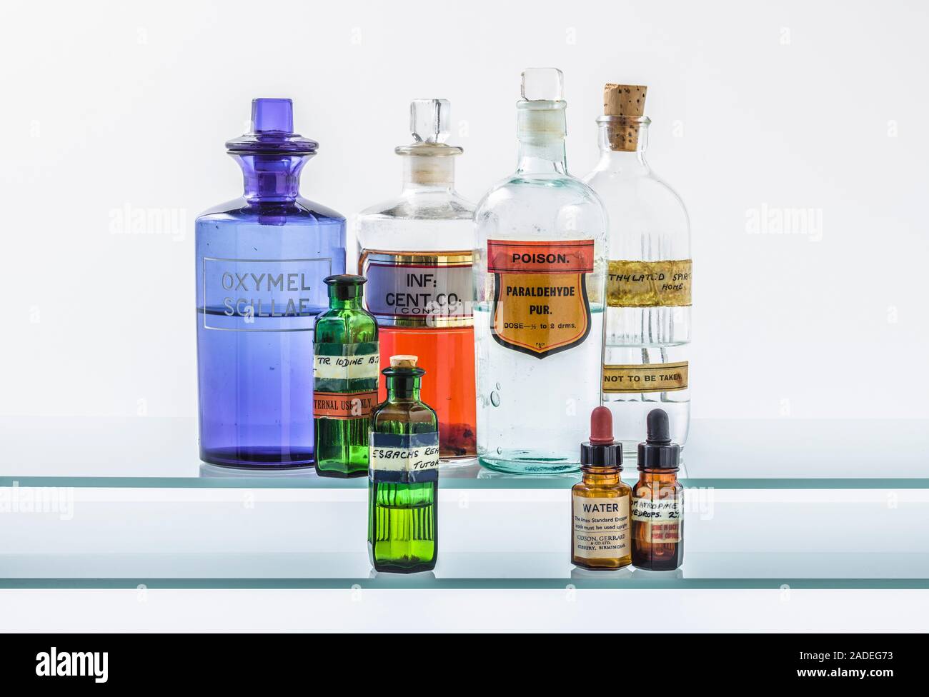 Vintage pharmacy bottles Stock Photo - Alamy