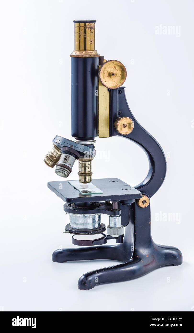 Vintage light microscope Stock Photo - Alamy