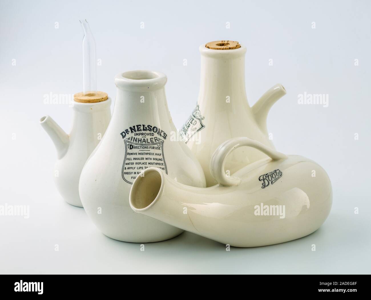 A selection of Dr Nelson's inhalers and a urine bottle Stock Photo - Alamy