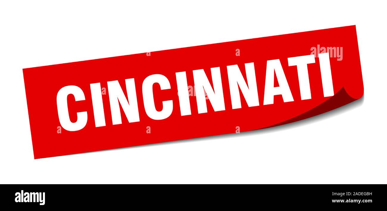 Cincinnati sticker. Cincinnati red square peeler sign Stock Vector ...