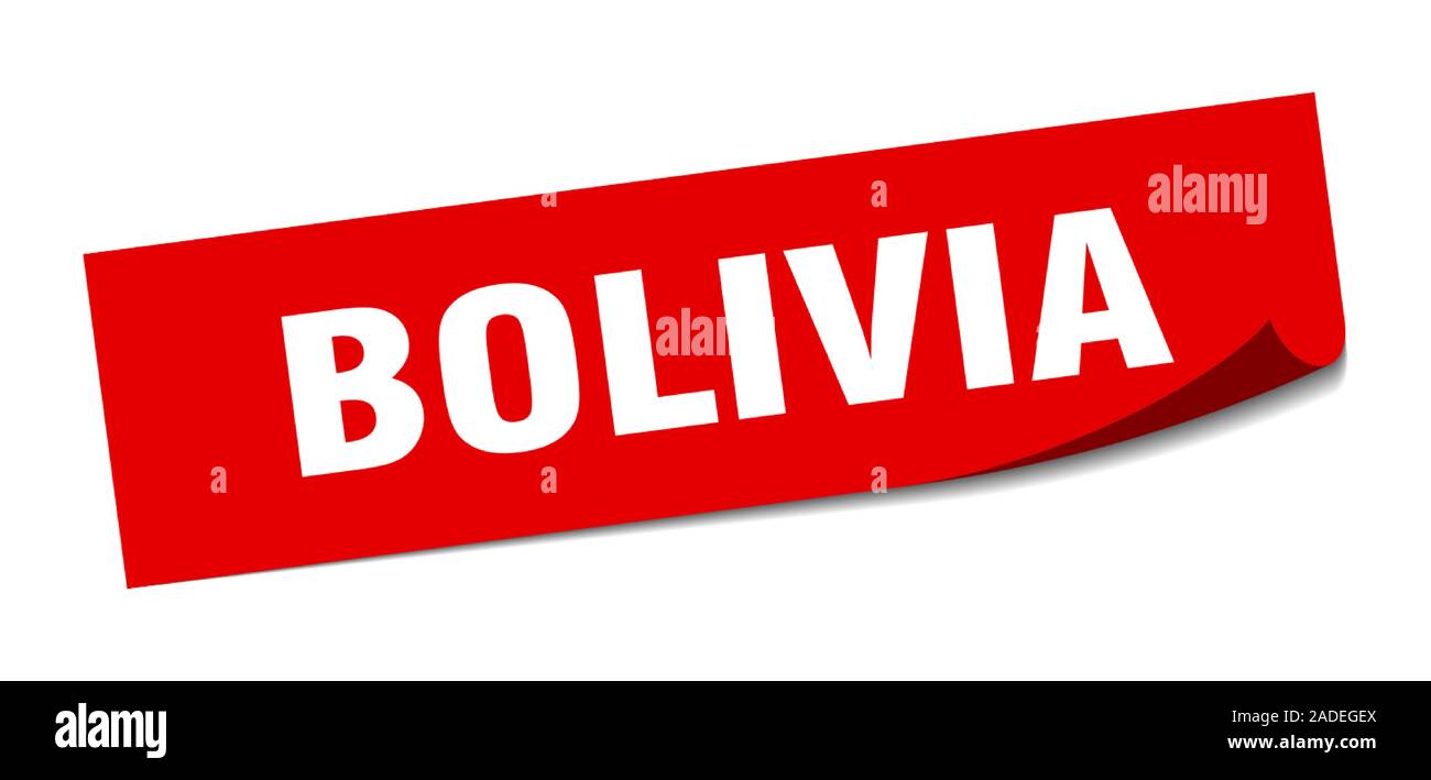 Bolivia sticker. Bolivia red square peeler sign Stock Vector Image ...
