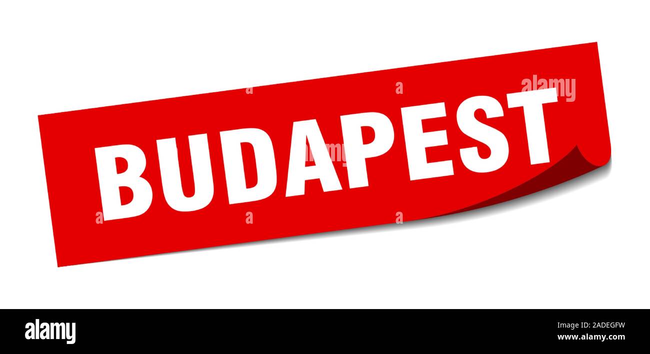 Budapest sticker. Budapest red square peeler sign Stock Vector Image ...