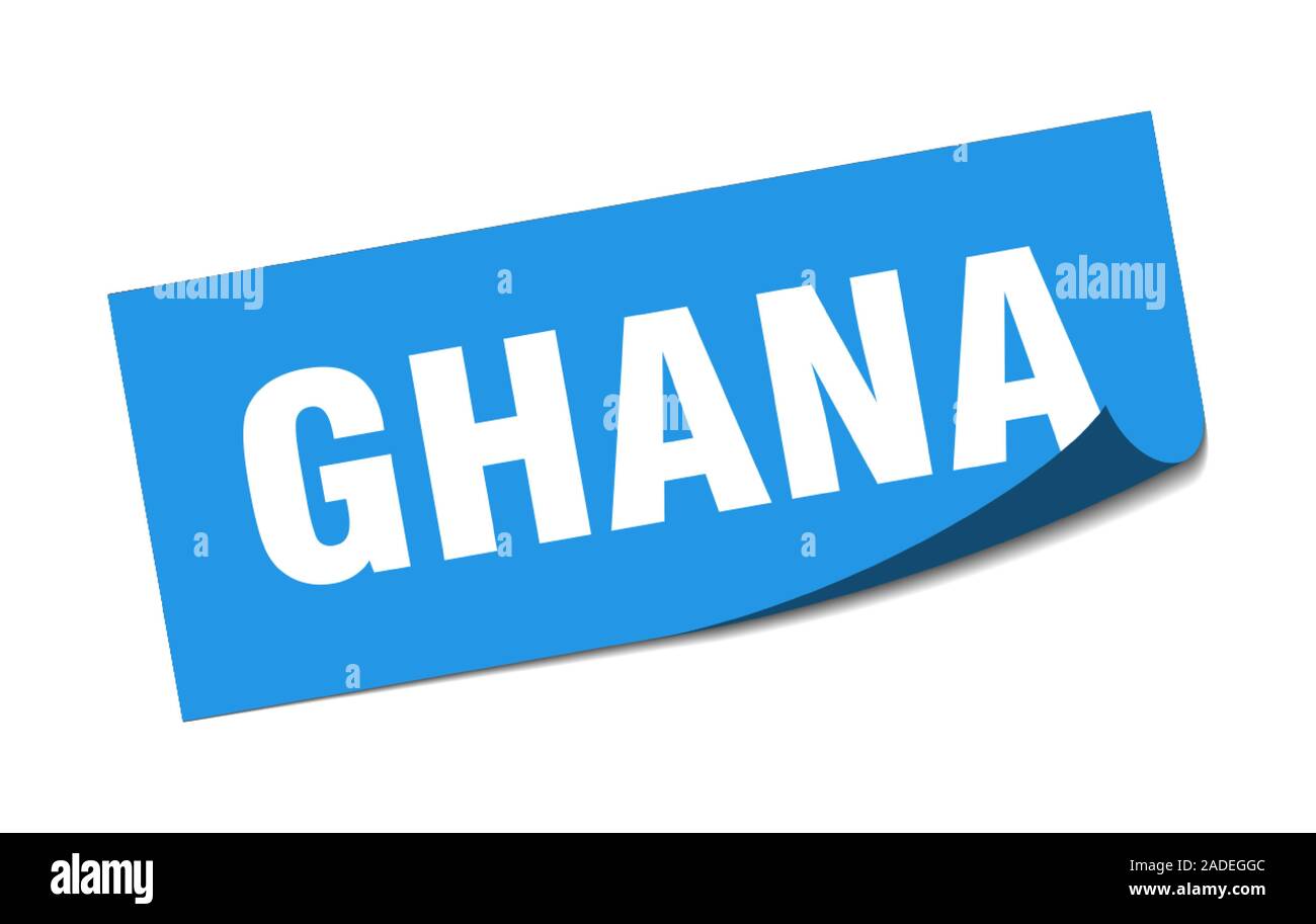Ghana sticker. Ghana blue square peeler sign Stock Vector Image & Art ...