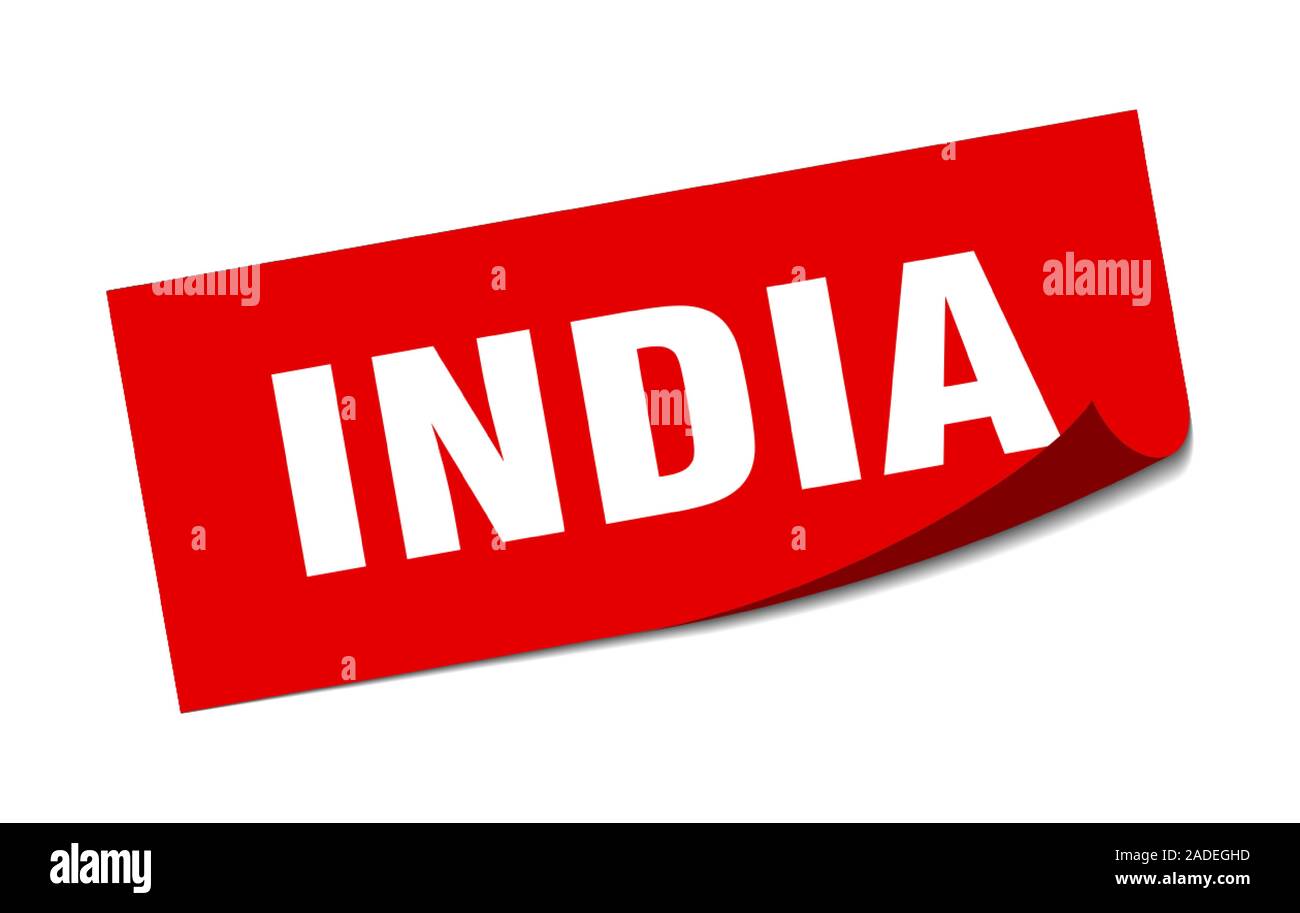 India sticker. India red square peeler sign Stock Vector Image & Art ...