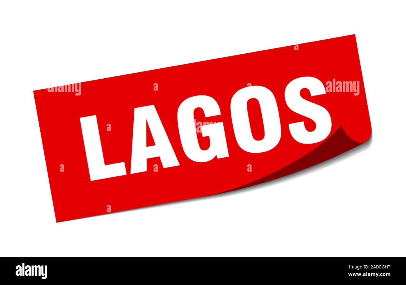 Lagos sticker. Lagos red square peeler sign Stock Vector Image & Art ...