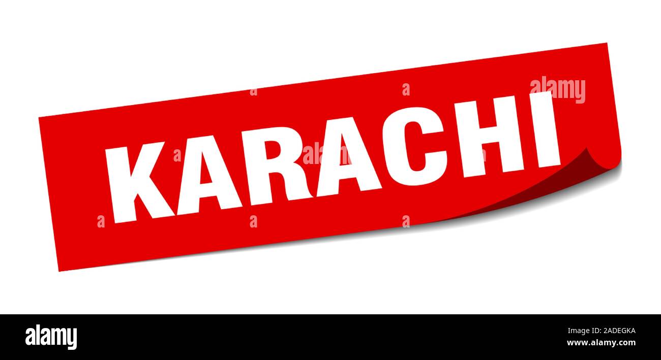 Karachi sticker. Karachi red square peeler sign Stock Vector Image ...