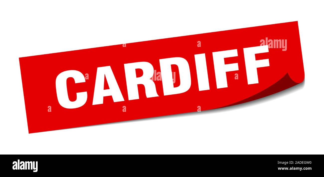 Cardiff sticker. Cardiff red square peeler sign Stock Vector Image ...