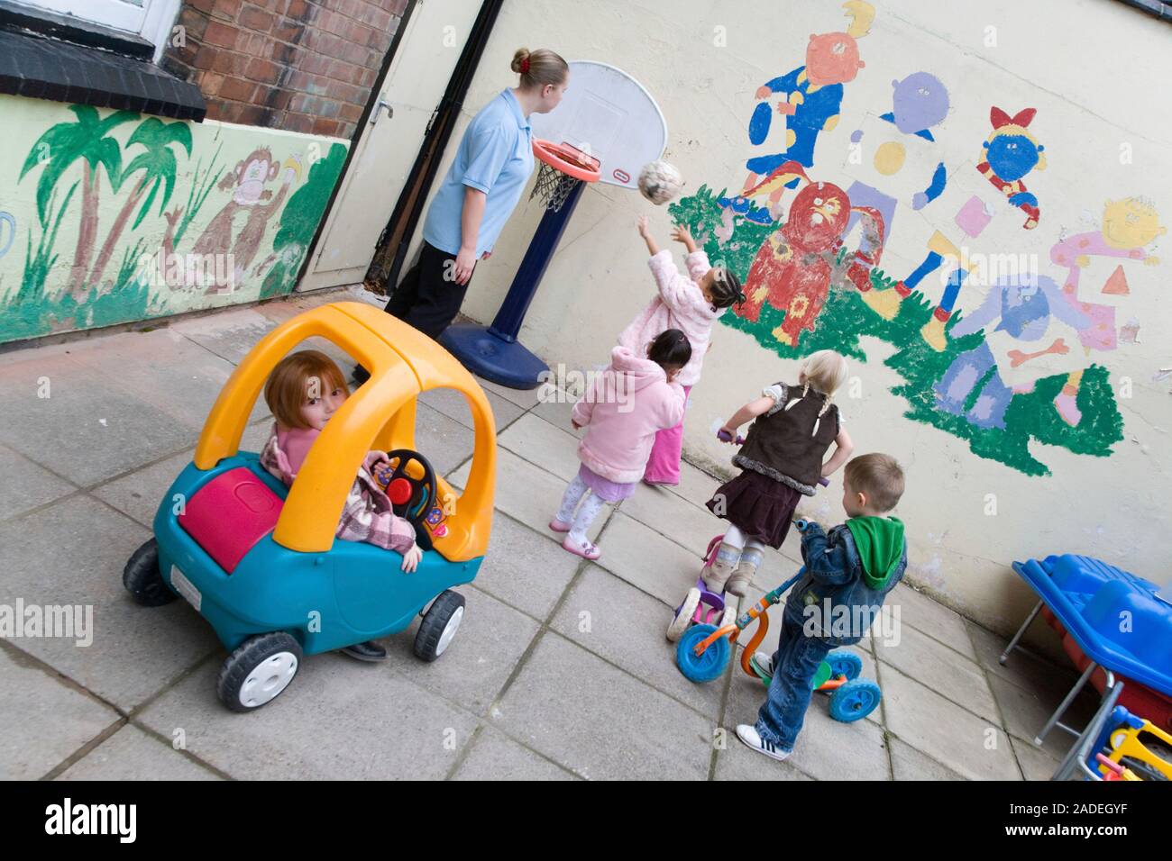 Group of playschool children having fun at breaktime Stock Photo - Alamy
