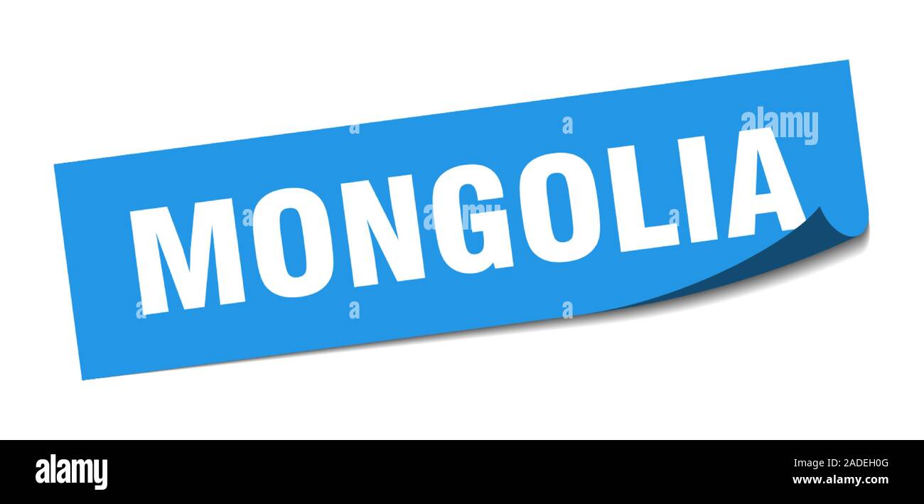 Mongolia sticker. Mongolia blue square peeler sign Stock Vector Image ...