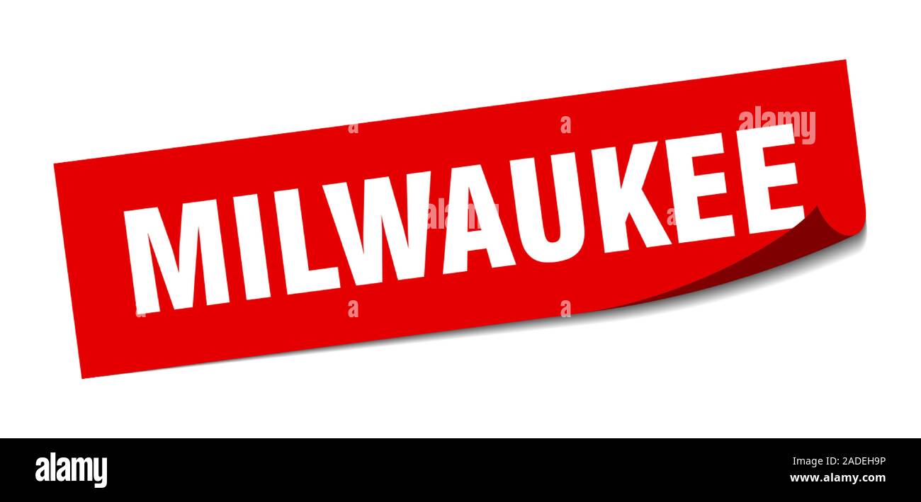 Milwaukee sticker. Milwaukee red square peeler sign Stock Vector Image ...