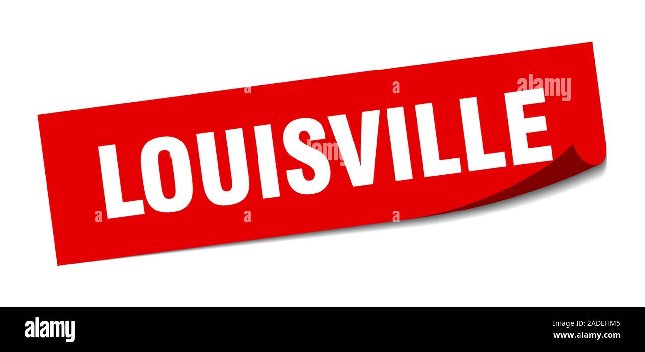 Louisville sticker. Louisville red square peeler sign Stock Vector ...