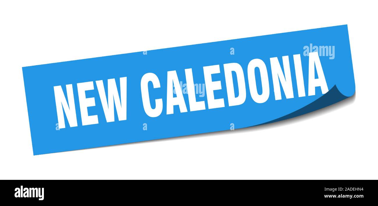 New Caledonia sticker. New Caledonia blue square peeler sign Stock ...