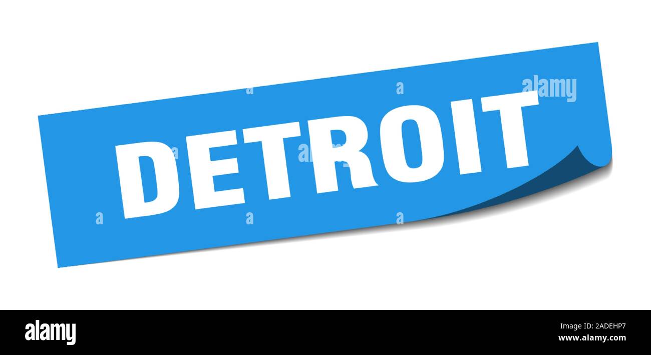 Detroit sticker. Detroit blue square peeler sign Stock Vector Image ...