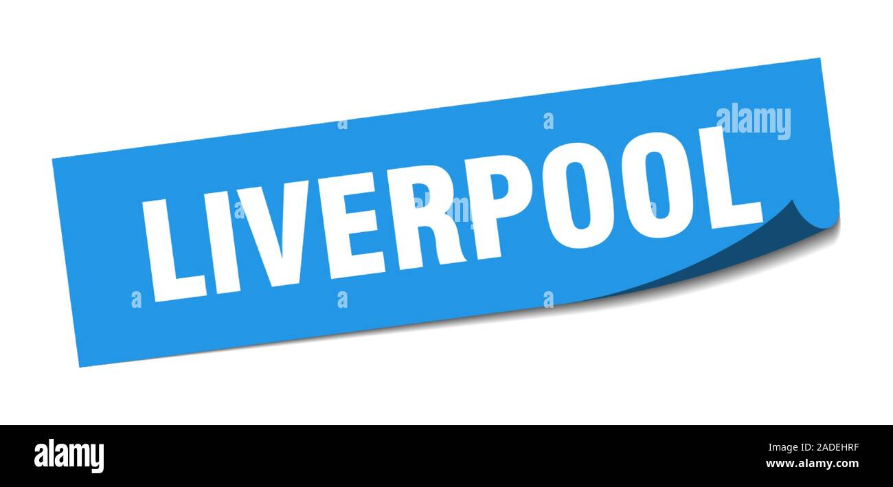 Liverpool sticker. Liverpool blue square peeler sign Stock Vector Image ...