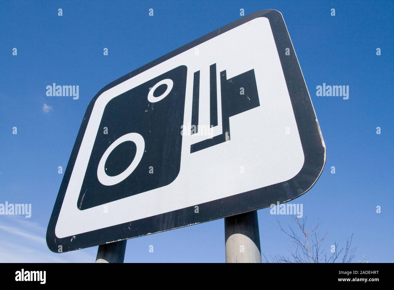 Road Sign warning motorists that there is a speed camera on the road ...