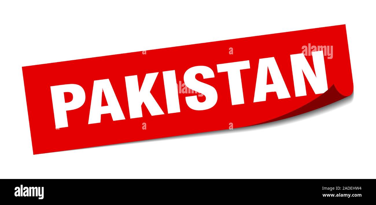 Pakistan sticker. Pakistan red square peeler sign Stock Vector Image ...