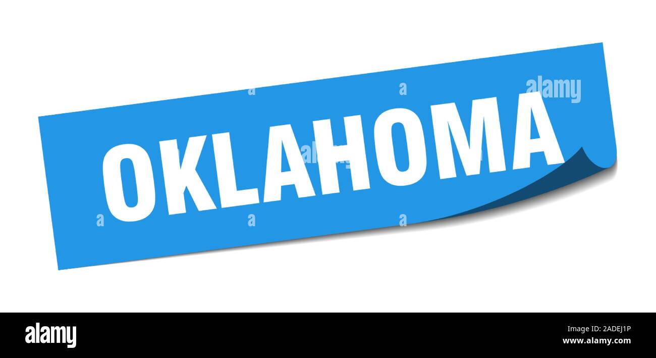 Oklahoma sticker. Oklahoma blue square peeler sign Stock Vector Image ...