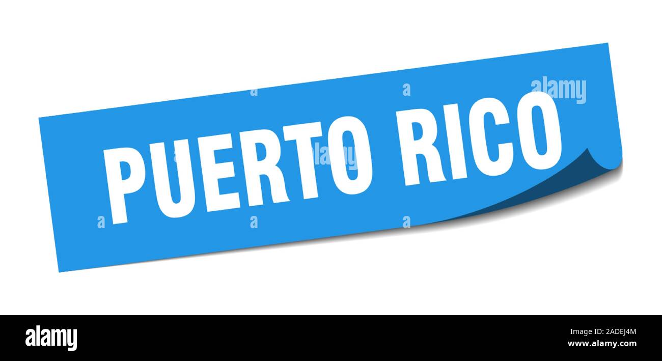 Puerto Rico sticker. Puerto Rico blue square peeler sign Stock Vector ...