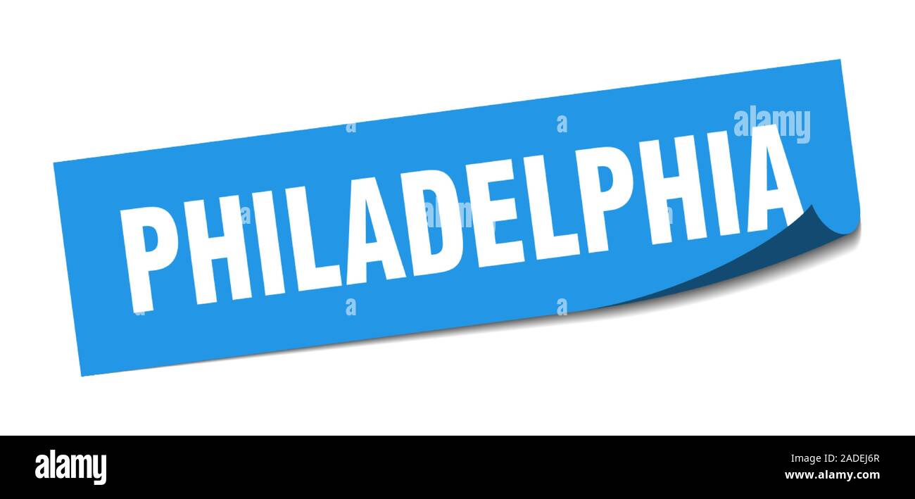 Philadelphia sticker. Philadelphia blue square peeler sign Stock Vector ...
