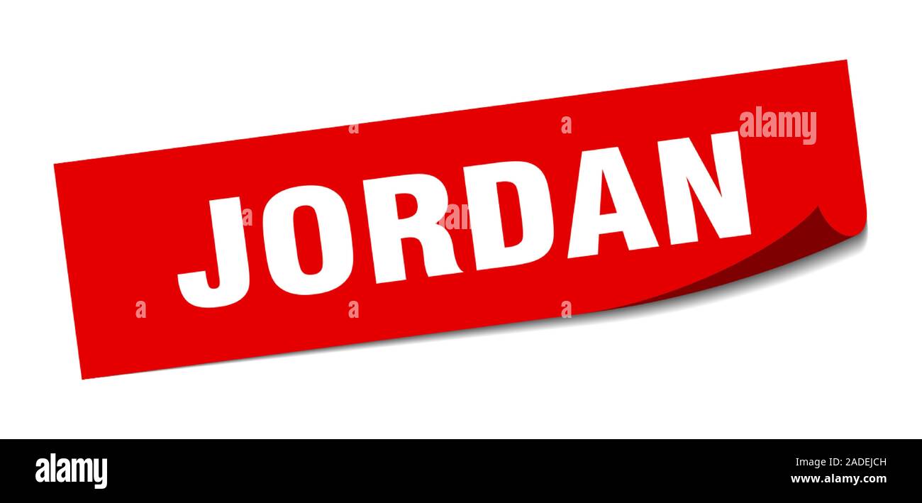 Jordan sticker. Jordan red square peeler sign Stock Vector Image & Art ...