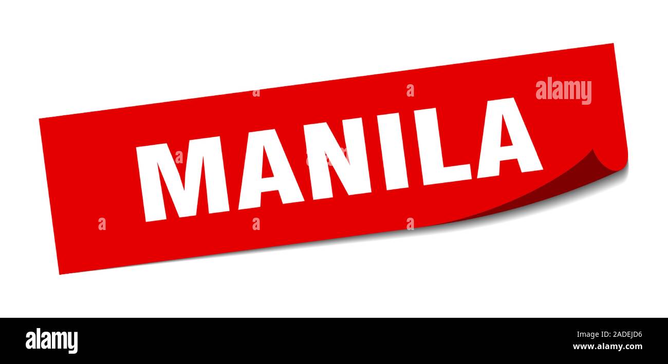 Manila sticker. Manila red square peeler sign Stock Vector Image & Art ...