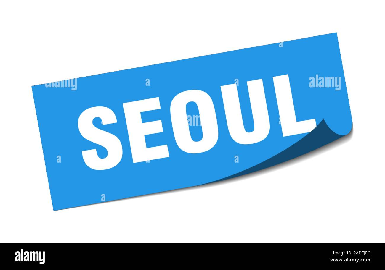 Seoul sticker. Seoul blue square peeler sign Stock Vector Image & Art ...