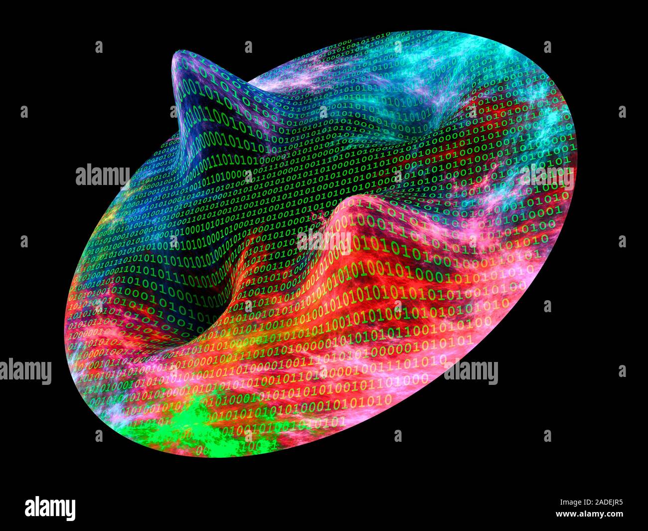 Digital spacetime. Conceptual illustration of a digitally encoded ...