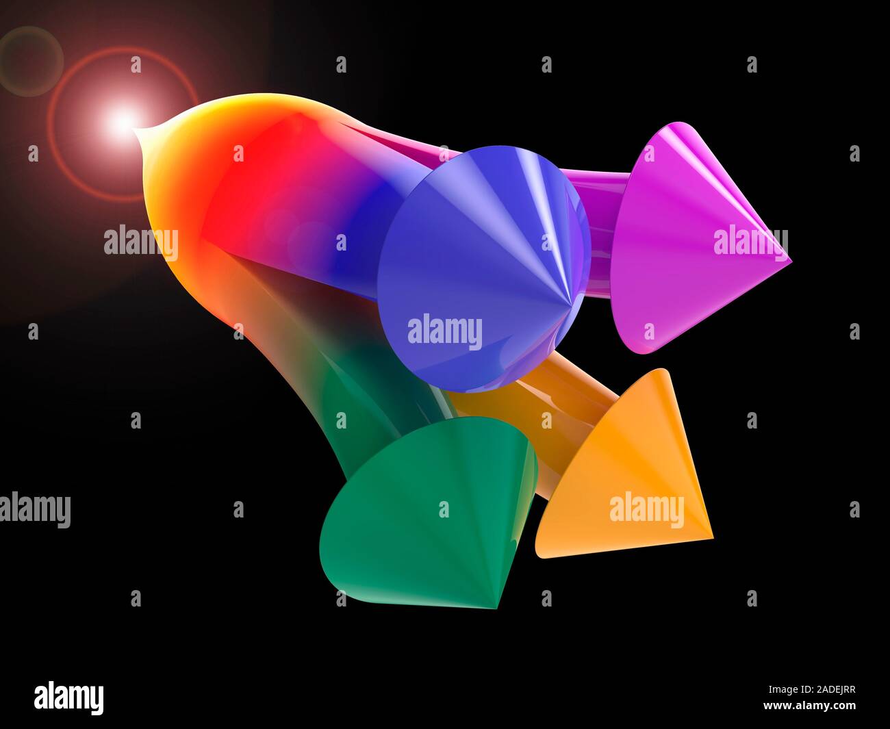 Four forces. Conceptual illustration of the three forces of the ...