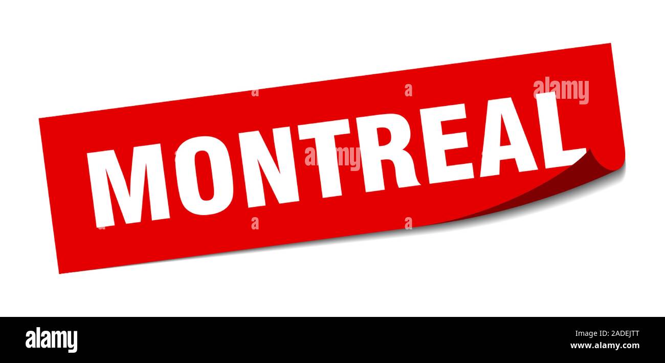 Montreal sticker. Montreal red square peeler sign Stock Vector Image ...