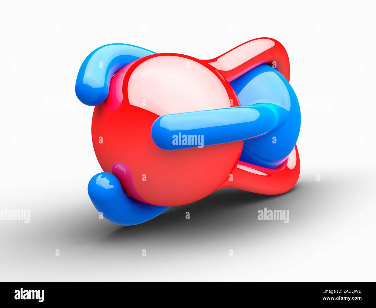 Entangled particles. Conceptual illustration symbolizing the quantum ...