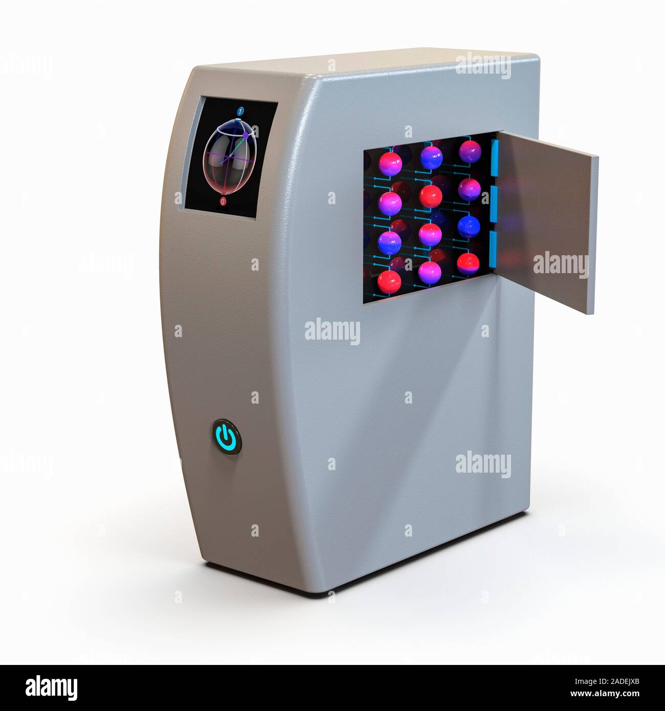 Personal quantum computer. Conceptual illustration of a fictitious ...