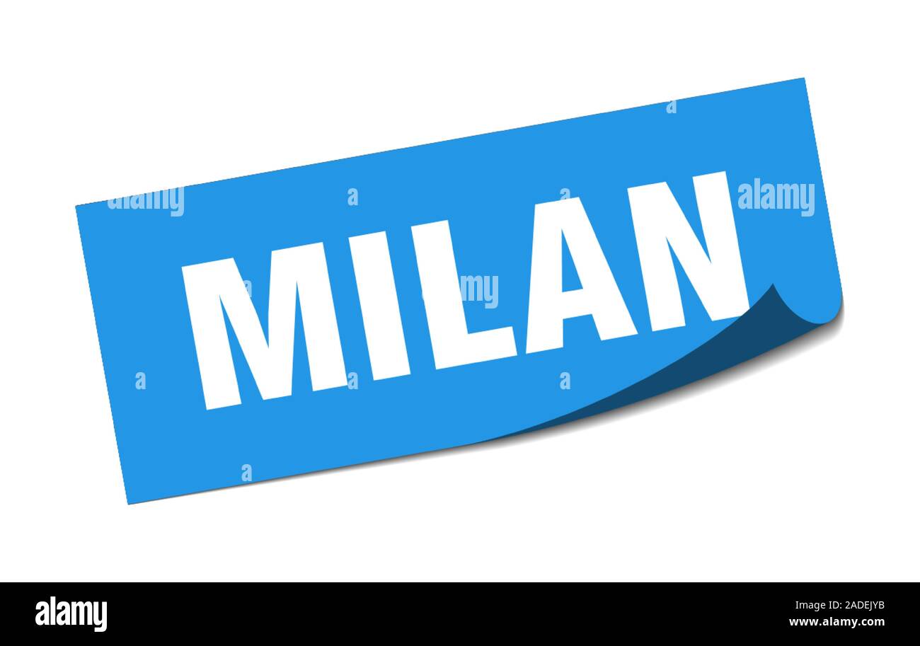 Milan sticker. Milan blue square peeler sign Stock Vector Image & Art ...