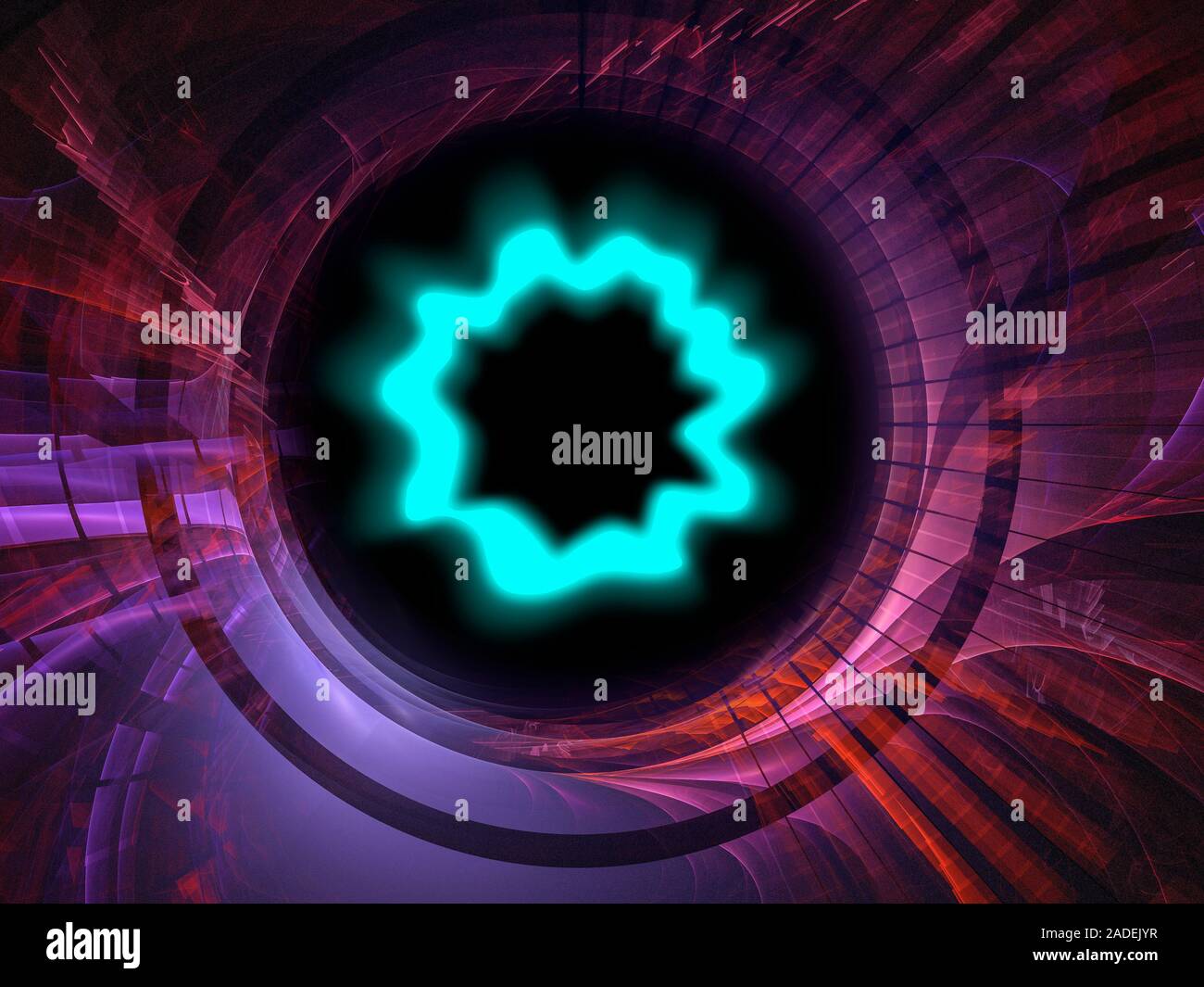 String theory. Conceptual illustration showing a single string ...