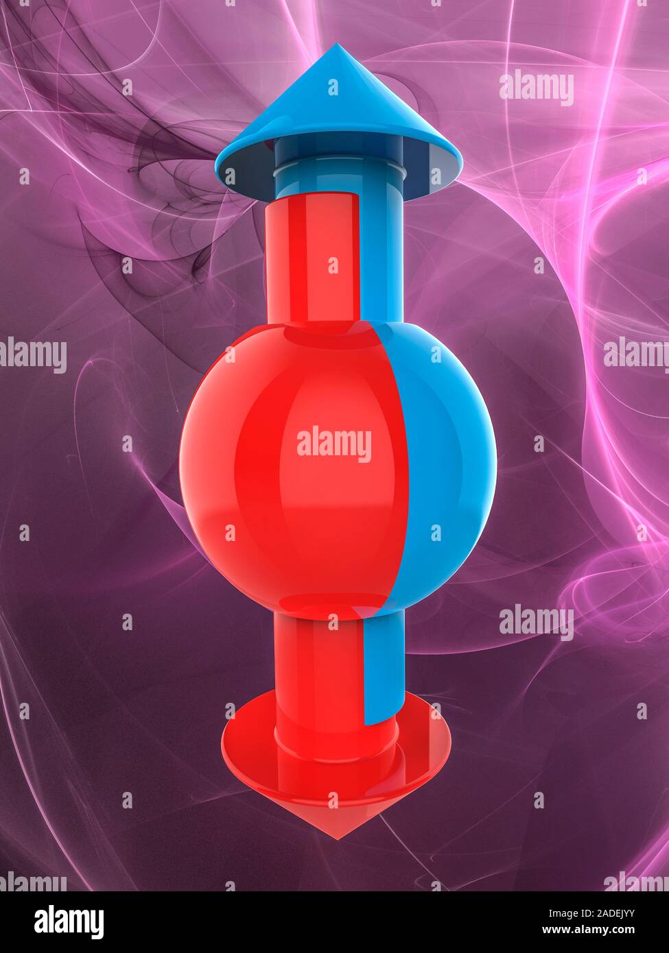 Electron superposition. Conceptual illustration of the electron ...