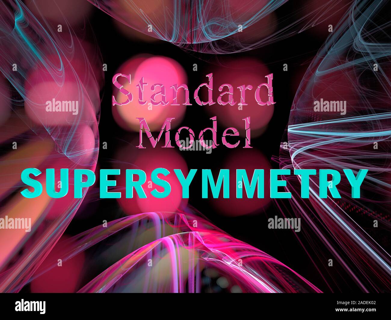 Particle physics supersymmetry. Conceptual illustration depicting the ...