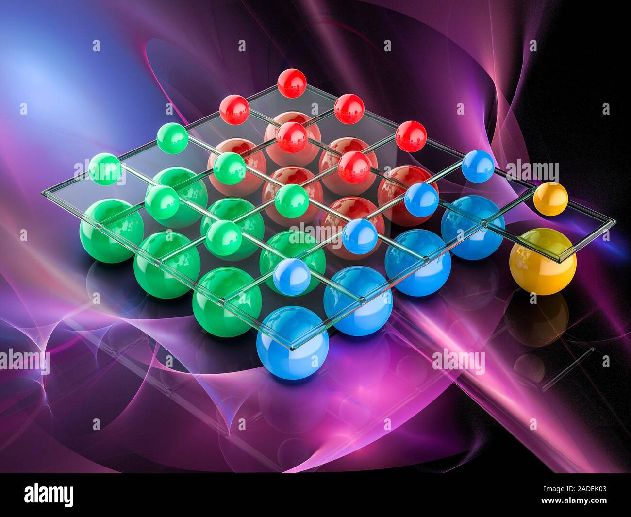 Particle physics supersymmetry. Conceptual illustration showing the ...